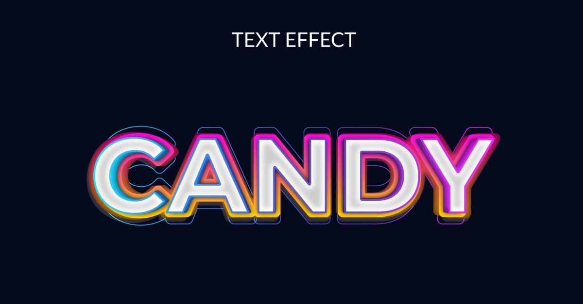 Candy 3D Vector Fully Editable Eps Text Effect