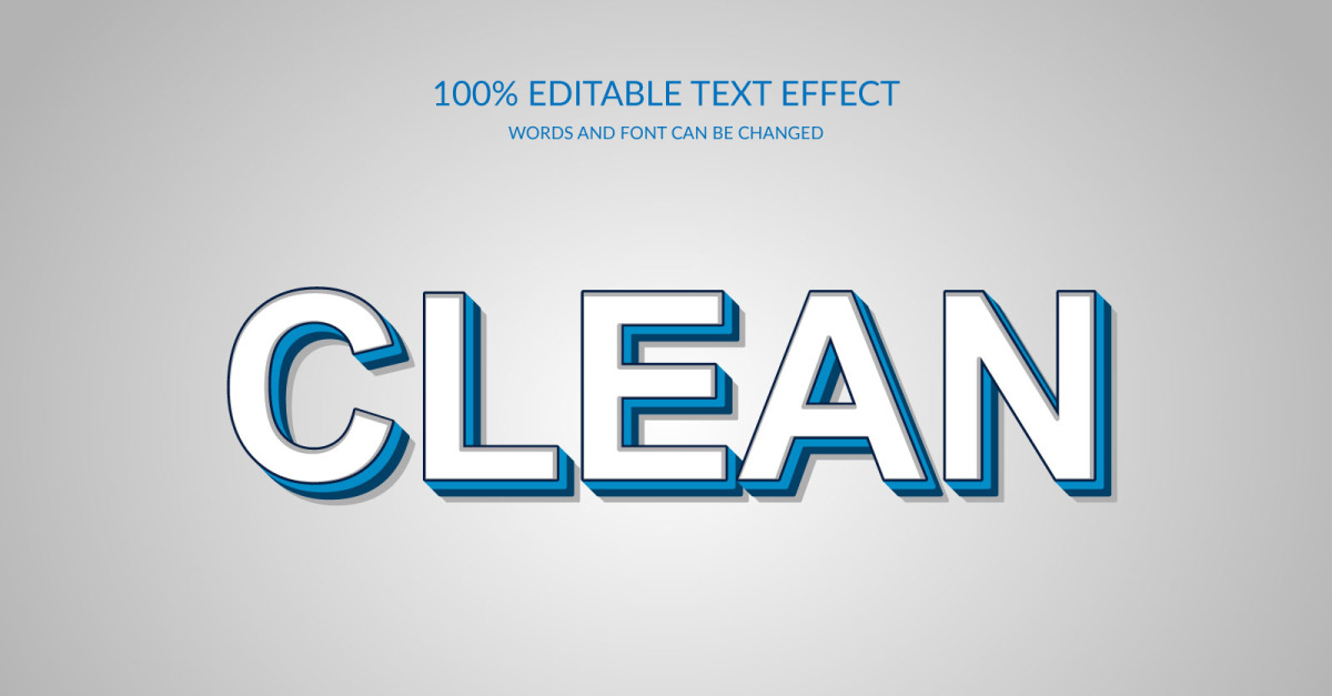 Clean 3D Editable Vector Eps Text Effect Template