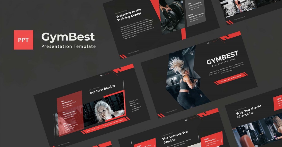Gymbest — Plantilla de Powerpoint de Gimnasio