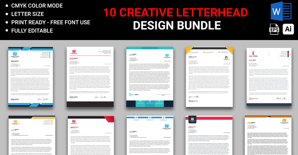 Pacchetto design carta intestata - carta intestata creativa e professionale