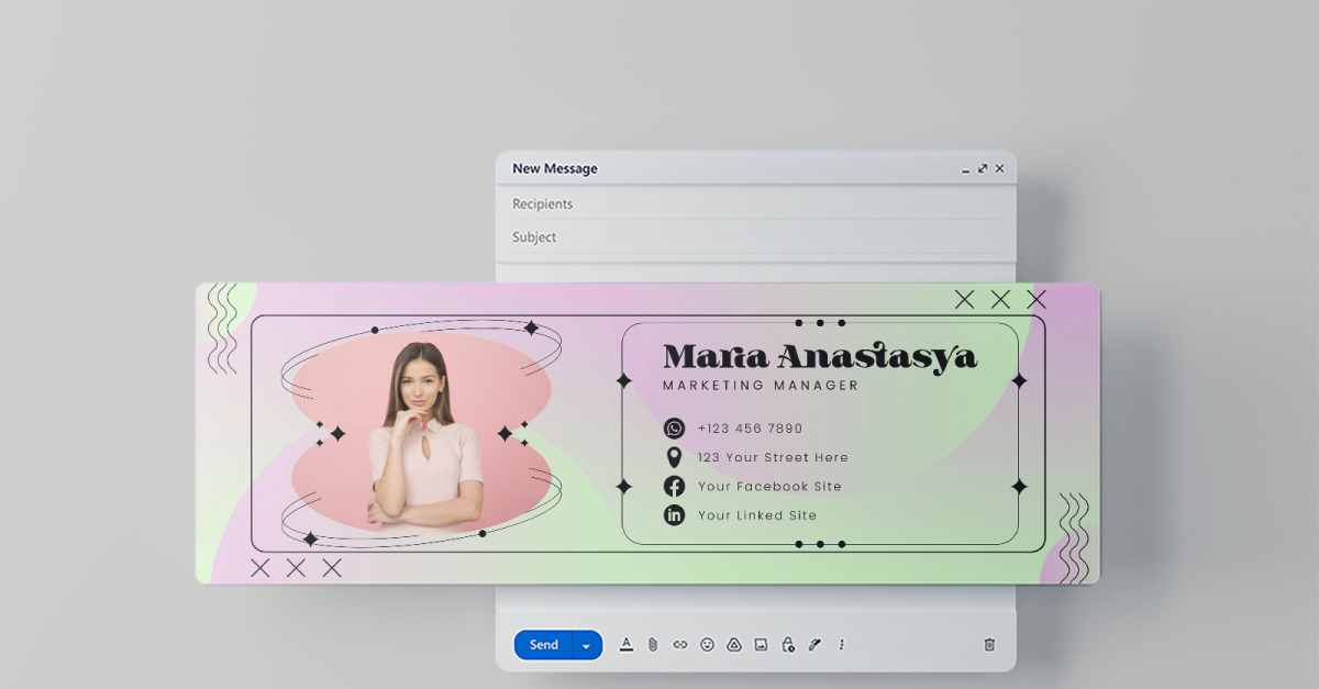 Email Signature Style Design 5 #351384 - TemplateMonster