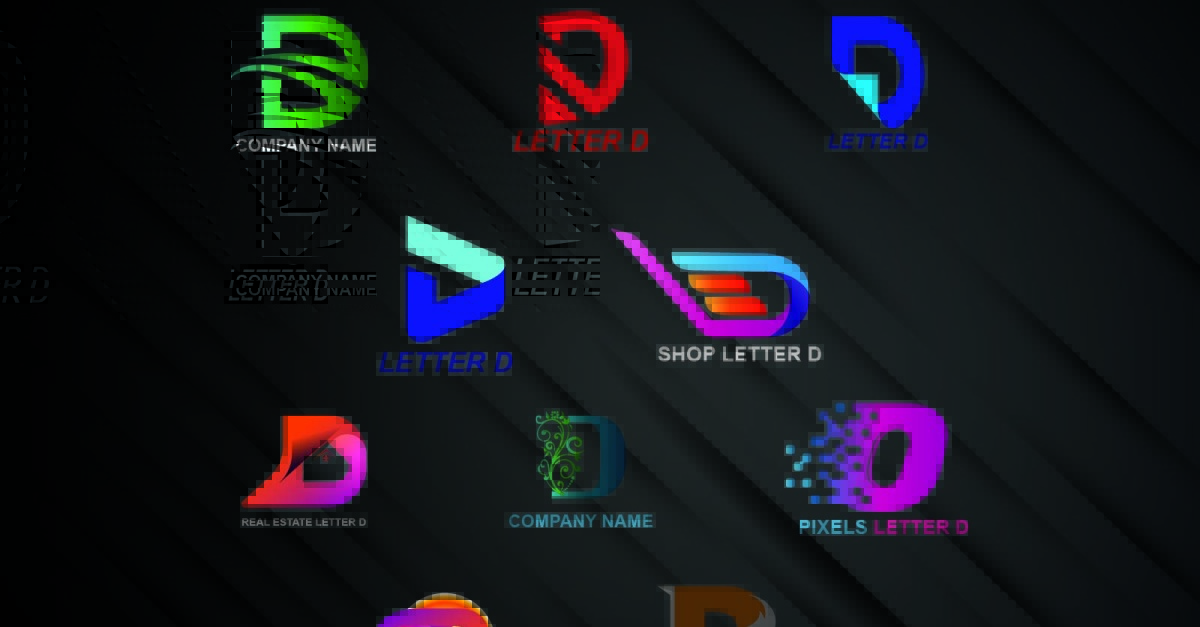 Modelo de logotipo da letra D para todas as empresas e marcas