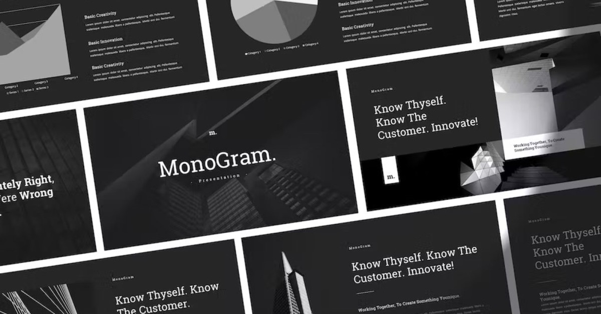 Monograma - Plantilla de PowerPoint simple y elegante