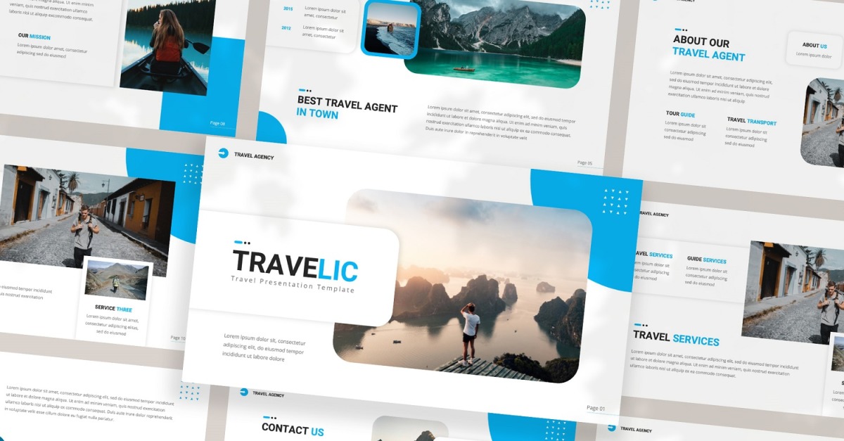 Travelic — Modèle PowerPoint de voyage - TemplateMonster