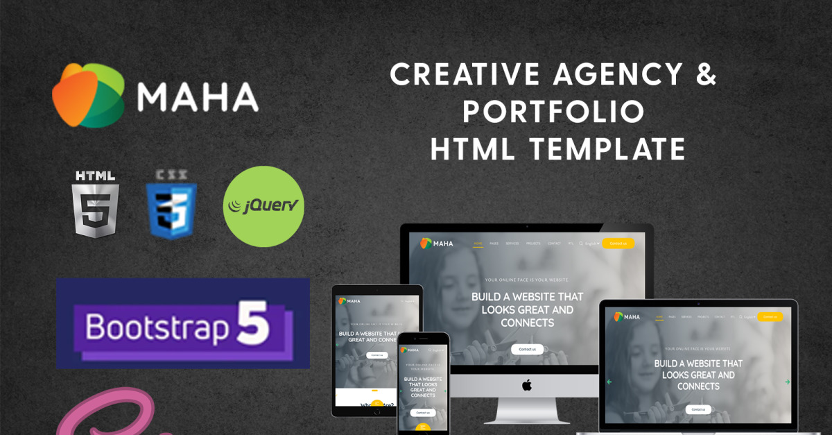 Maha - Modello HTML5 per agenzia creativa e portfolio