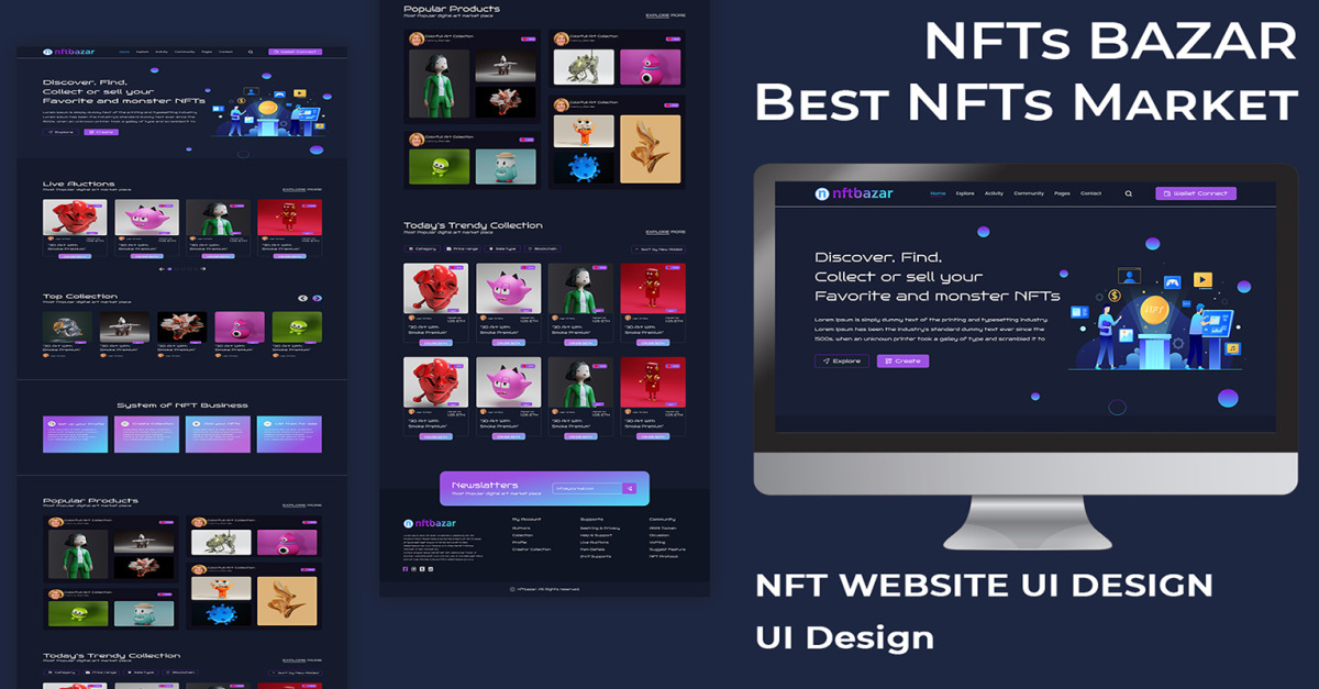 NFTs Landing Page Template in Figma #351462 - TemplateMonster