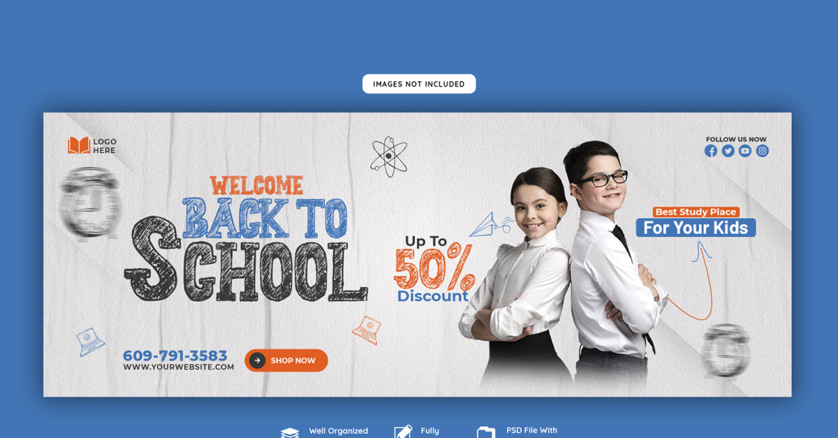 Welcome Back To School Social Media Banner Cover Template