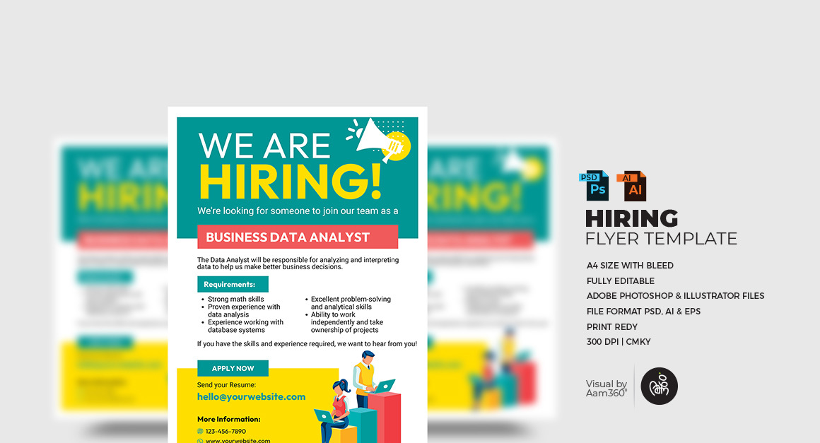 We're Hiring Flyer Template #351752 - TemplateMonster