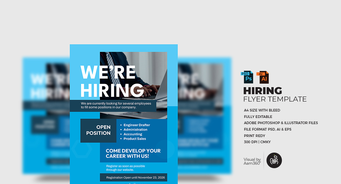 Were Hiring Flyer Template., #351756 - TemplateMonster