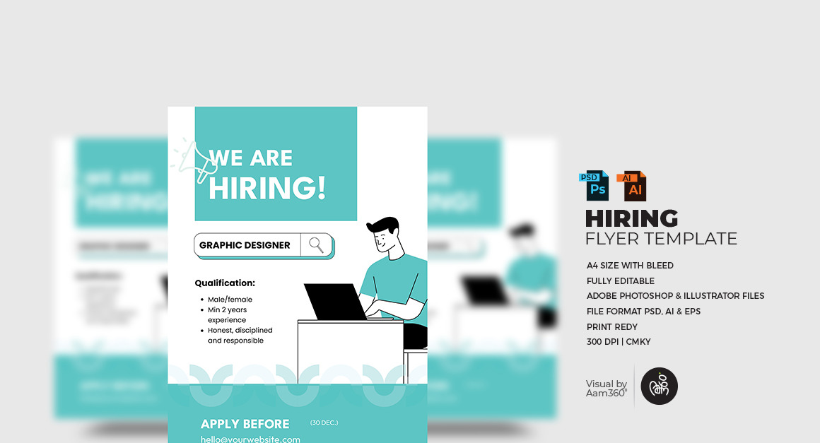 Were Hiring Flyer Template #351758 - TemplateMonster