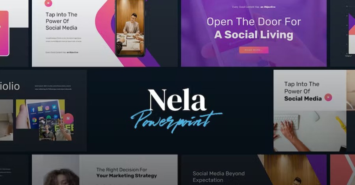 NELA — szablon programu Powerpoint do marketingu cyfrowego