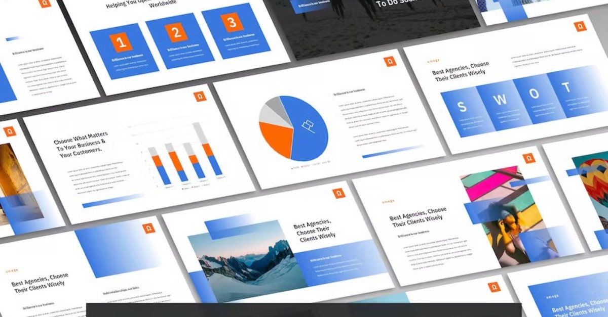 Omega - Firemní téma Powerpoint šablona - TemplateMonster