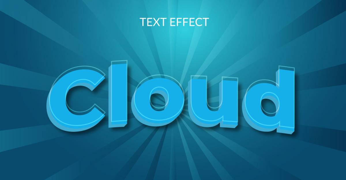 Cloud 3D Fully Editable Vector Eps Text Effect Template