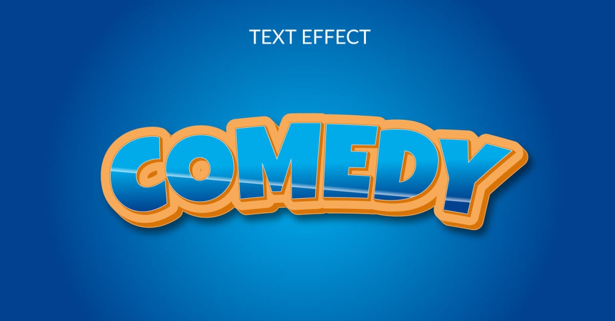 Comedy 3D Editable Vector Eps Text Effect Template