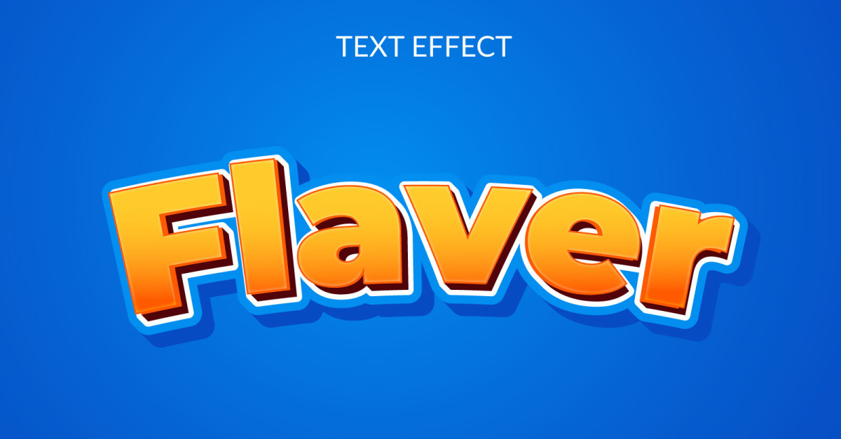 Flaver fully editable vector eps text effect