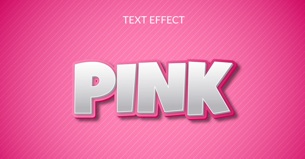 Pink 3D Fully Editable Vector Eps Text Effect Template