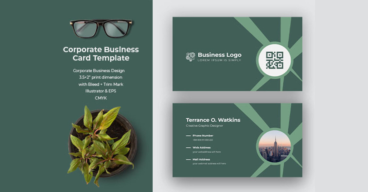 Professional elegant business card Layout - TemplateMonster