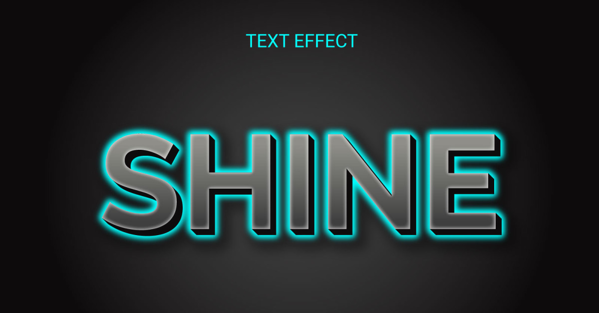 Shine 3D Editable Vector Eps Text Effect Template