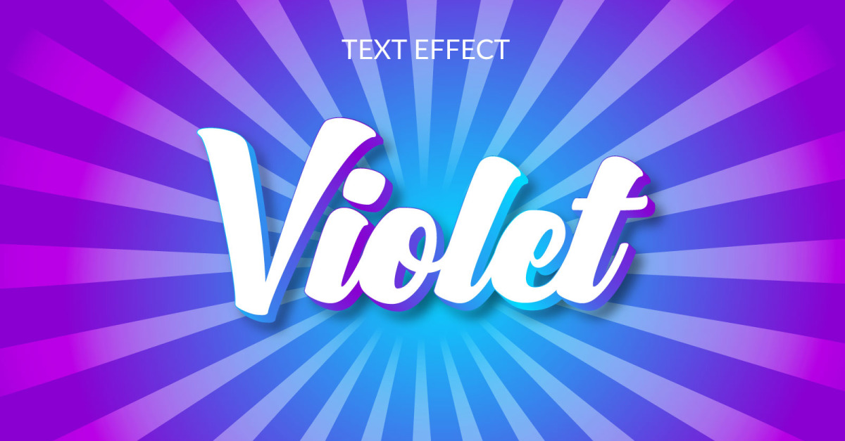 Violet 3D Fully Editable Vector Eps Text Effect Template