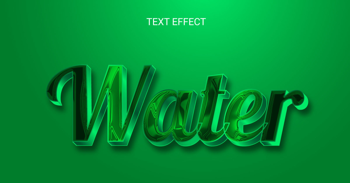 Water 3D Fully Editable Vector Eps Text Effect Template