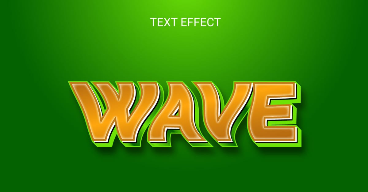 Wave 3D Editable Vector Eps Text Effect Template