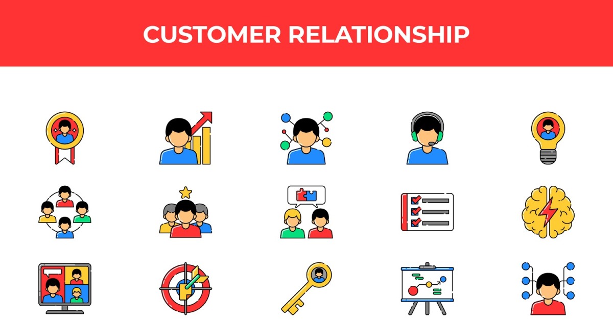Customer Relationship Icon Set #352011 - TemplateMonster