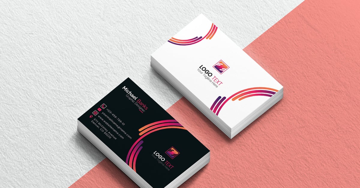 Business Card Template - Front White and Back Black