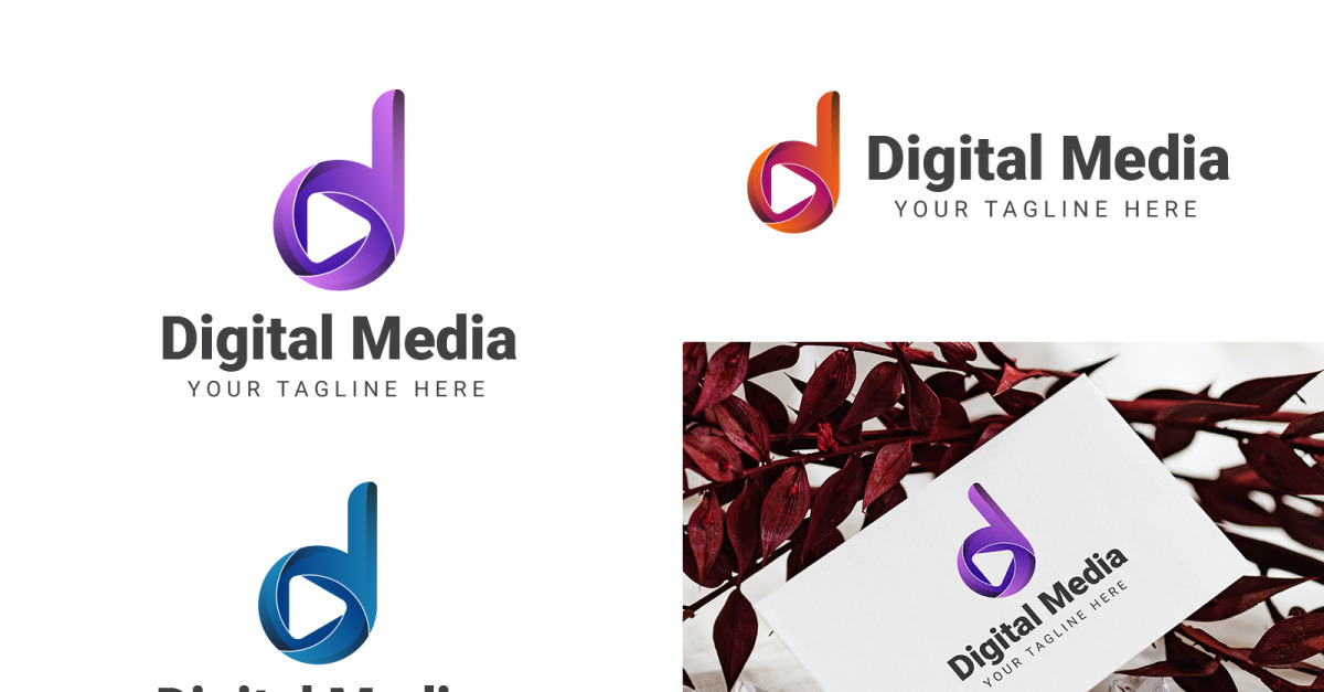 Letter d Digital Media Logo #352165 - TemplateMonster