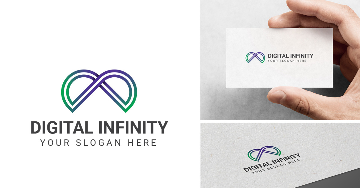 Modèle gratuit de logo numérique Infinity - TemplateMonster
