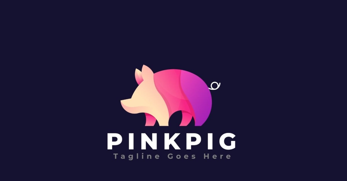 Pink Pig Logo Template Design #352135 - TemplateMonster