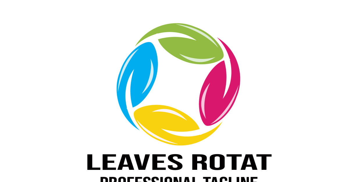 Plantilla de logotipo de diseño de rotación de hojas