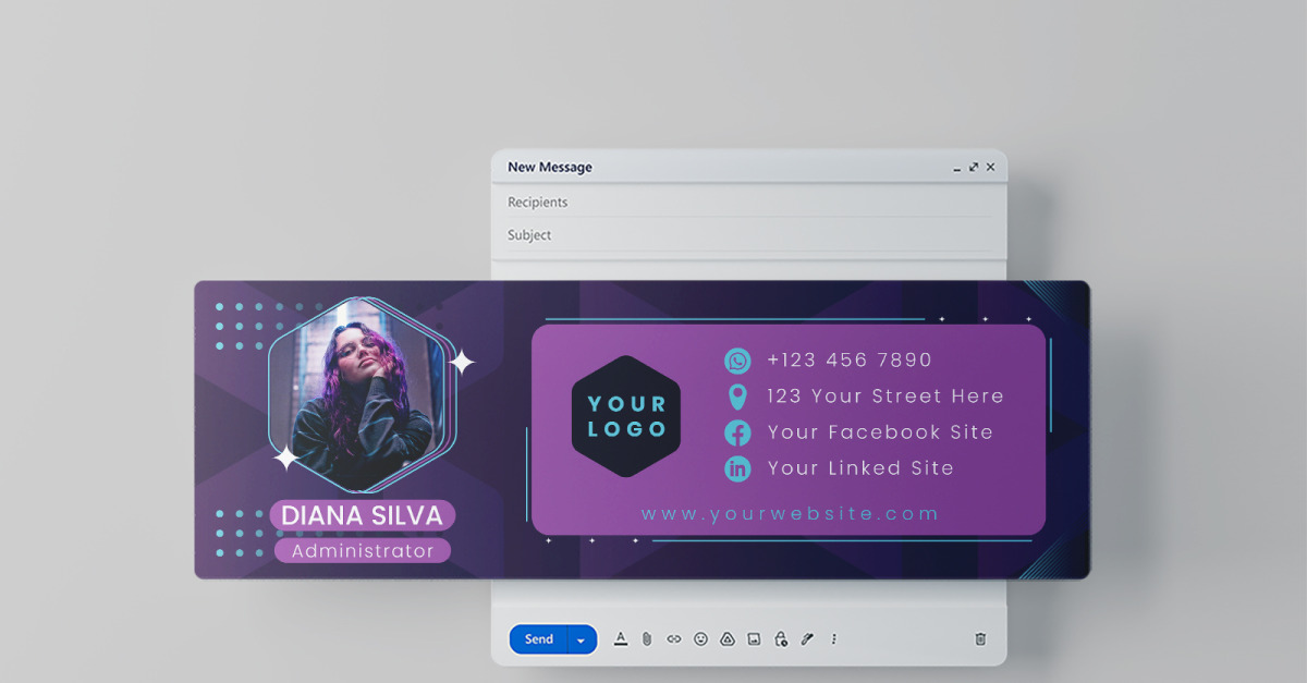 Email Signature Style Design 8 #352237 - TemplateMonster