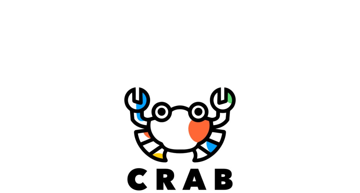 Crab line art outline logo template #352554 - TemplateMonster