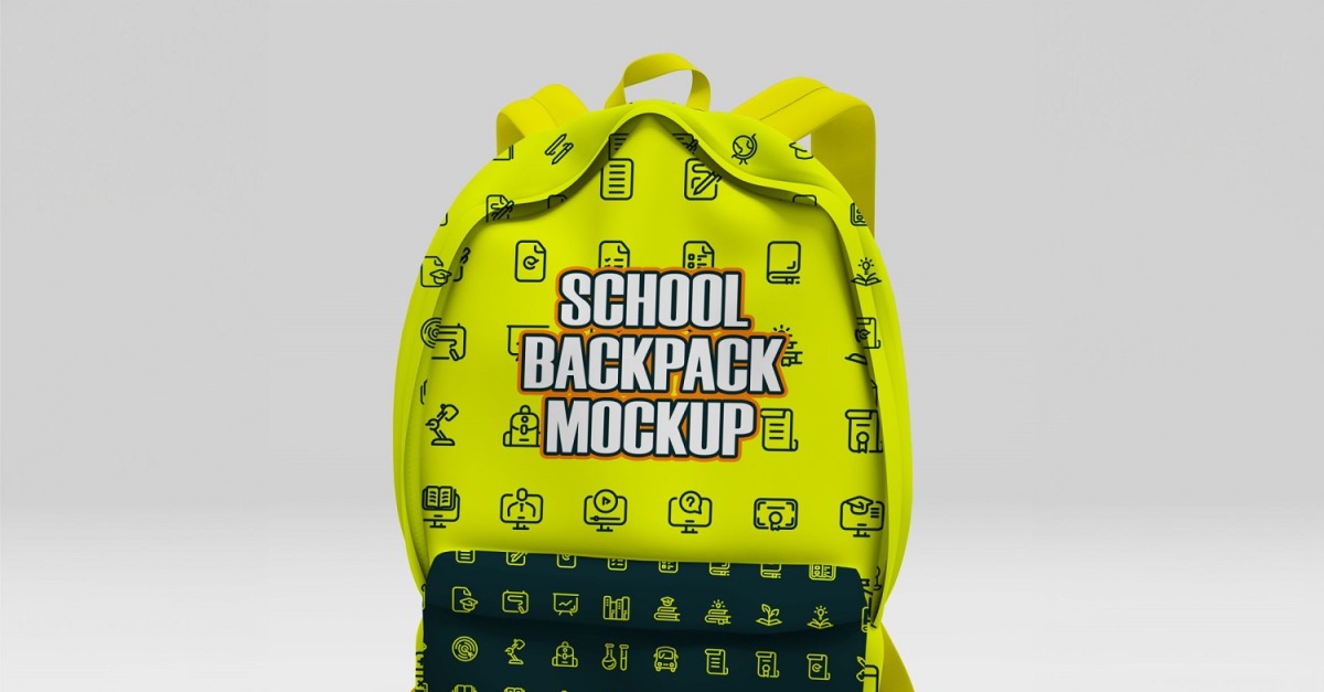 School Backpack PSD Mockup #352575 - TemplateMonster