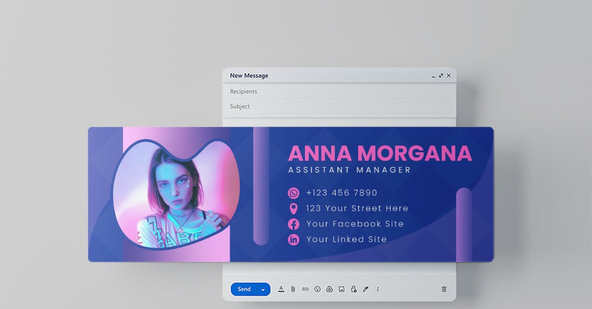 Email Signature Style Design 10 #352621 - TemplateMonster