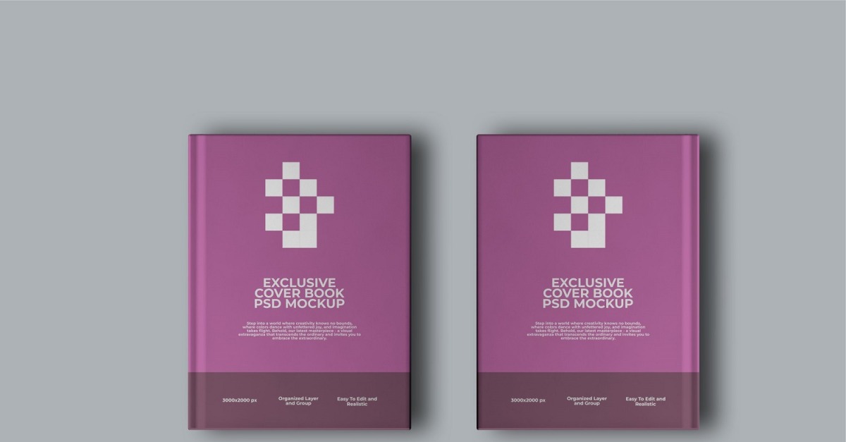 Modello esclusivo di mockup PSD per copertina di libro