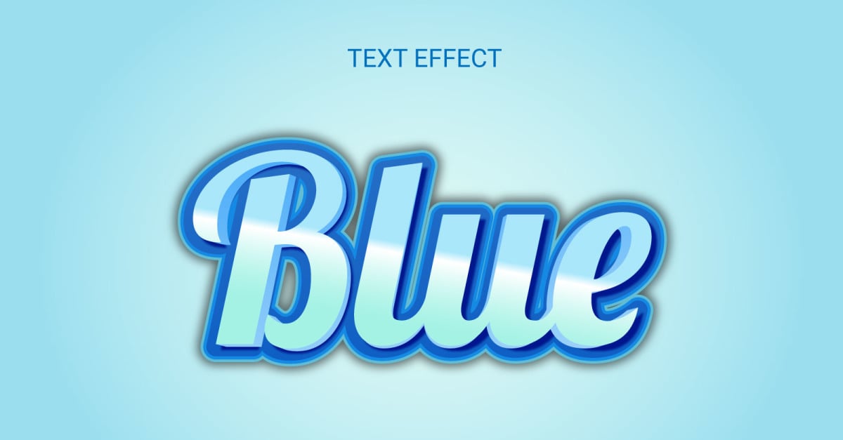 Conception d'effet de texte Eps vectoriel modifiable bleu