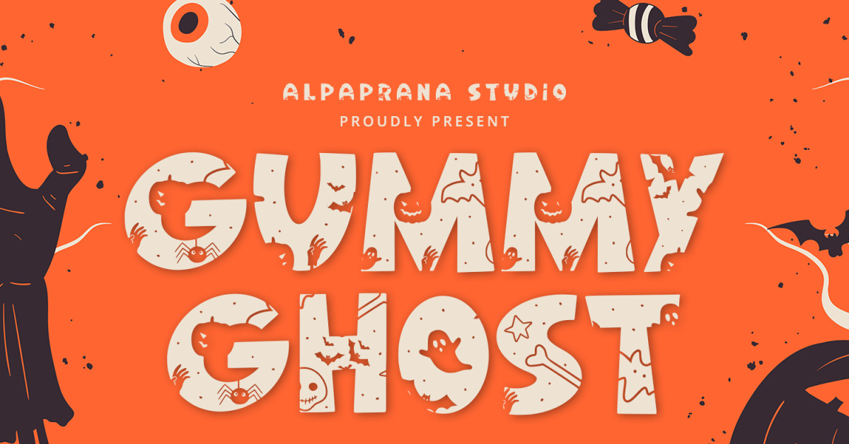 Gummy Ghost - Police daffichage - TemplateMonster