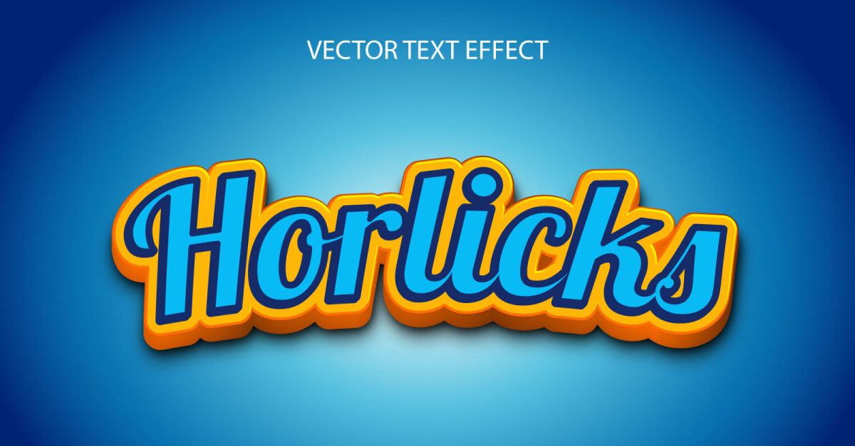 Horlics 3D Vector Eps Text Effect Template Design