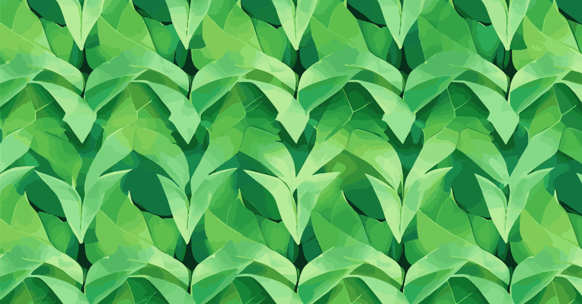 Green leaves geometric pattern stock illustration
