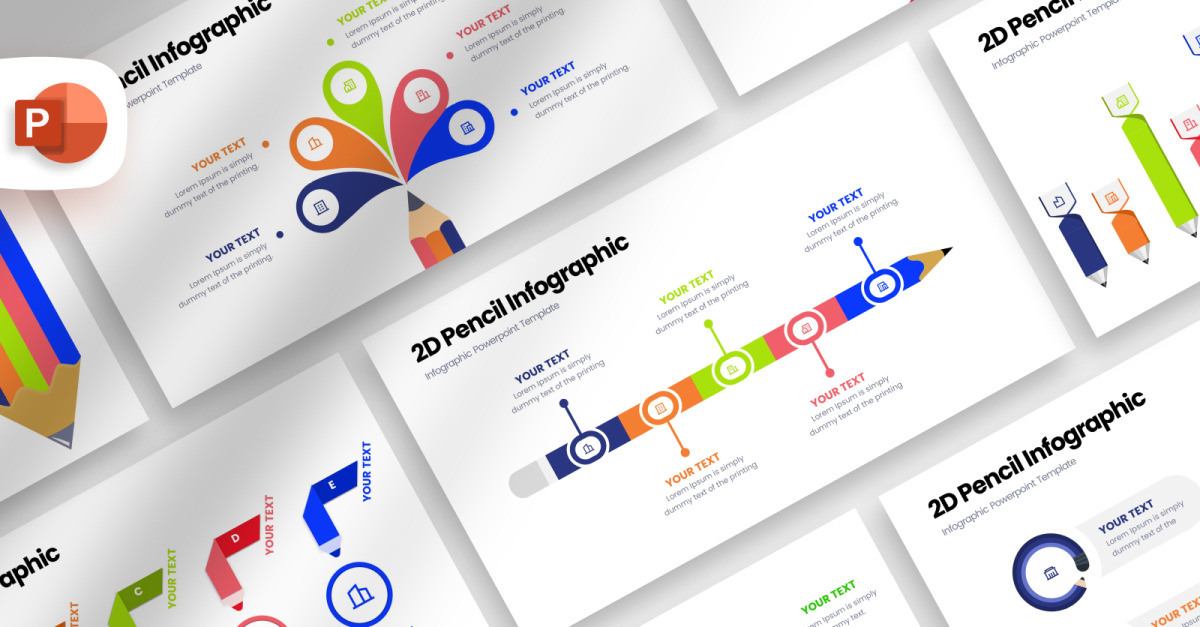 Modèle de présentation infographique au crayon 2D