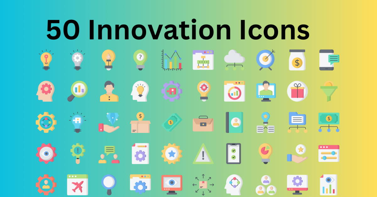 Innovation Icon Set 50 Flat Icons - SVG And AI Files