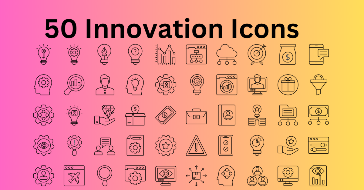 Innovation Icon Set 50 Outline Icons - SVG And AI Files