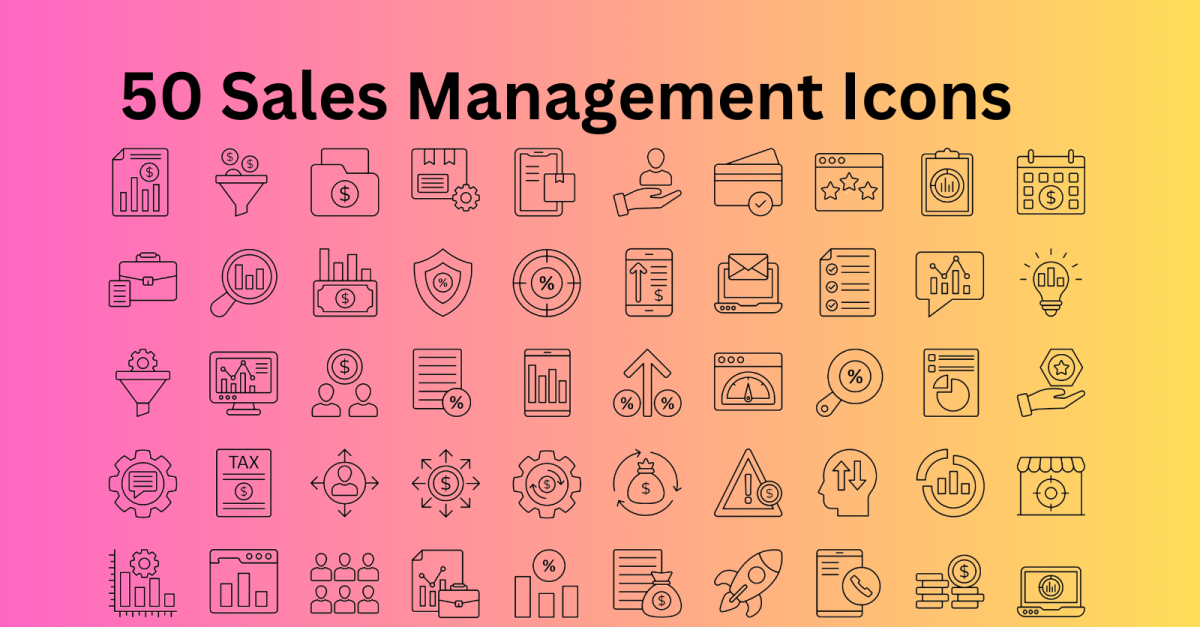 Sales Management Icon Set 50 Outline Icons - SVG And AI Files