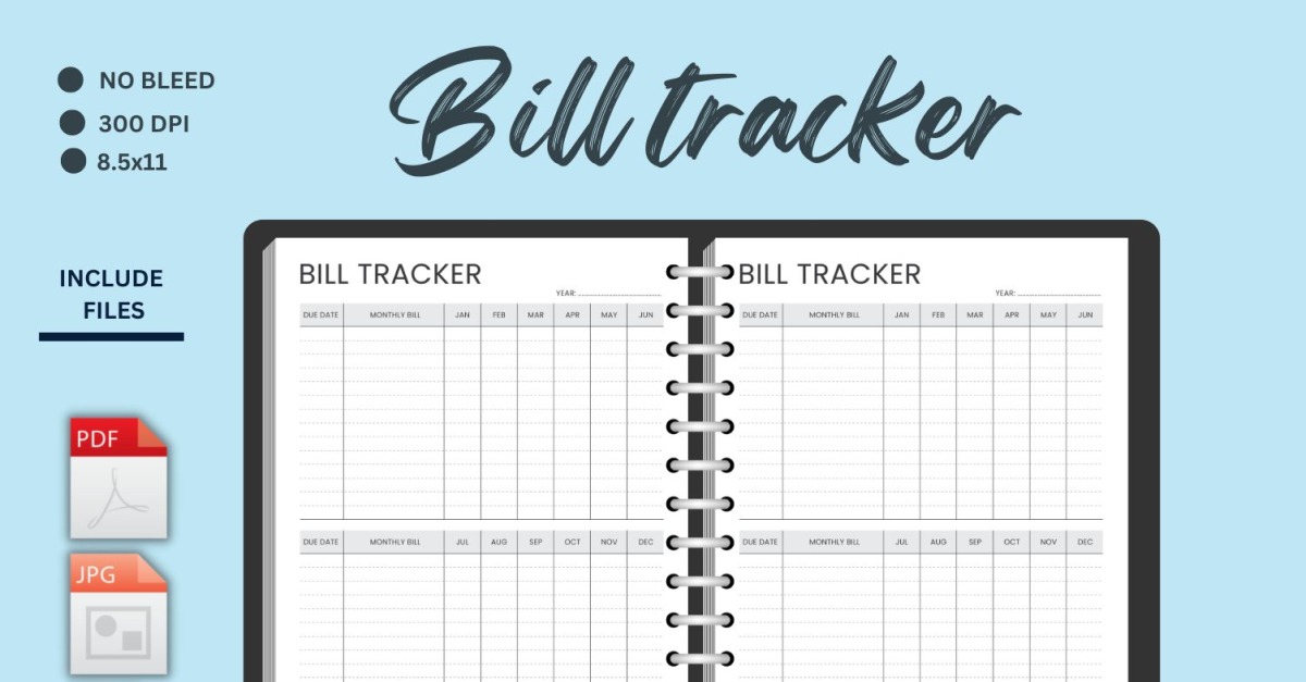 Bill Tracker Printable Logbook #353475 - TemplateMonster
