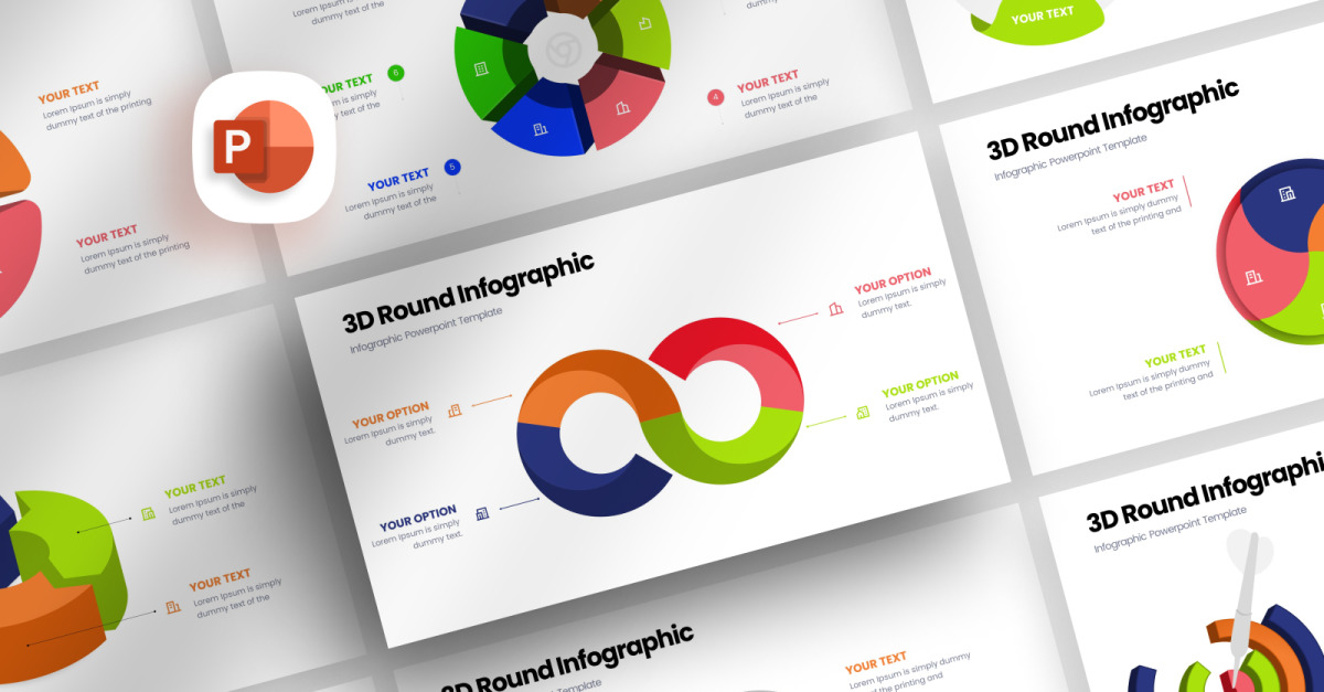 3D Round Infographic Presentation Template - TemplateMonster