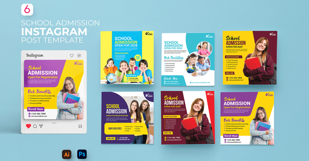 School Admission Ad Instagram Post Template_V01