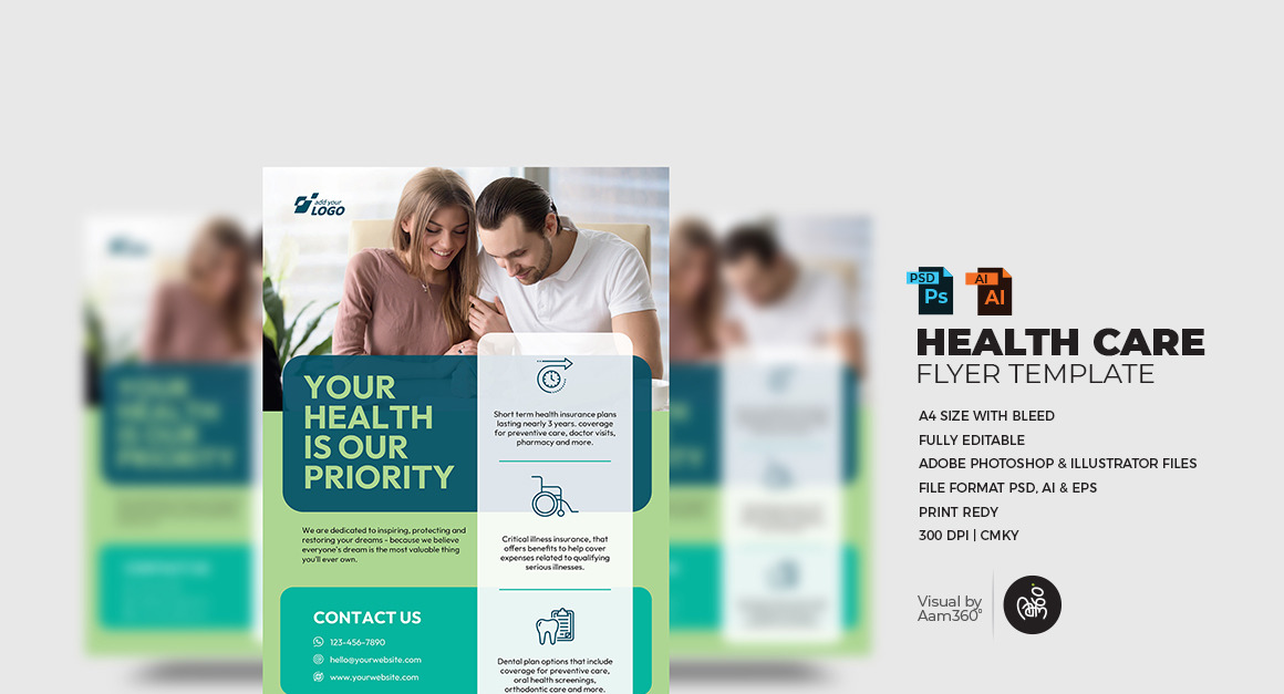 Health care Flyer Template_V01 #353592 - TemplateMonster