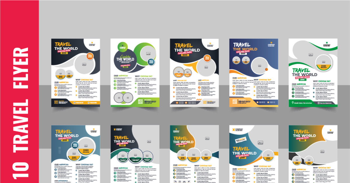 Holiday Travel Flyer Design or Editable tour flyer design template ...