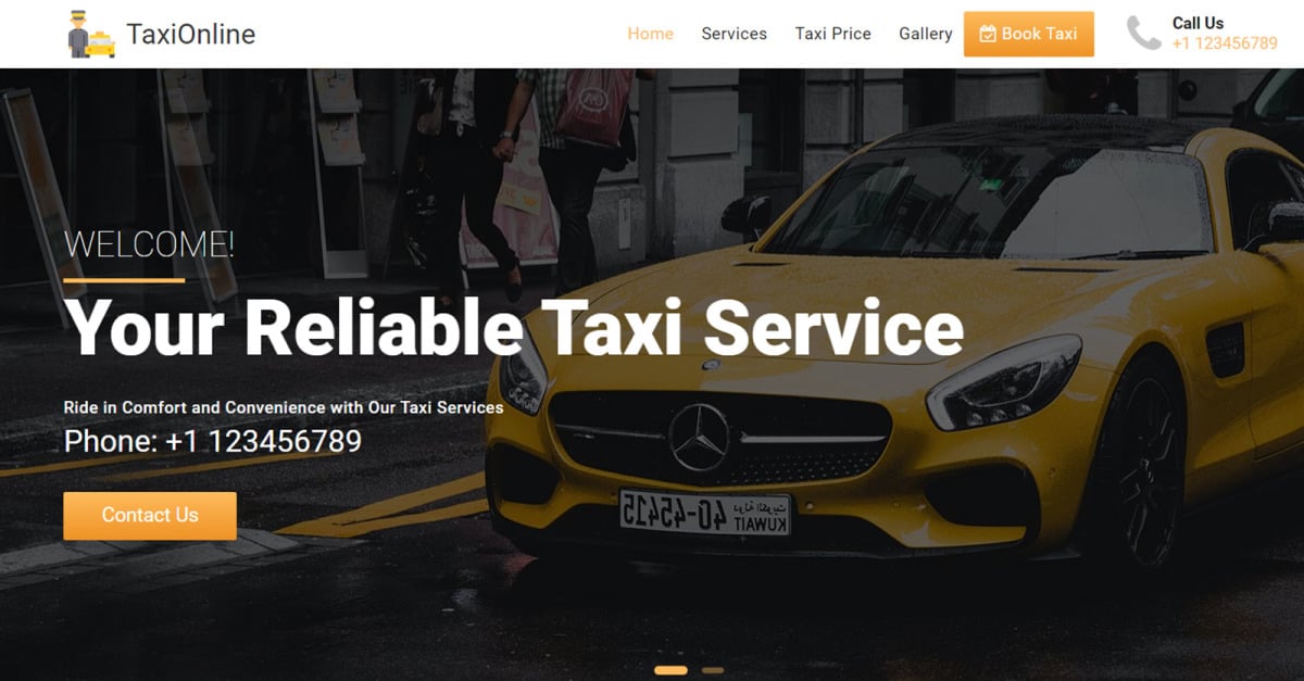 TaxiOnline - Taxi Booking Landing Page Template